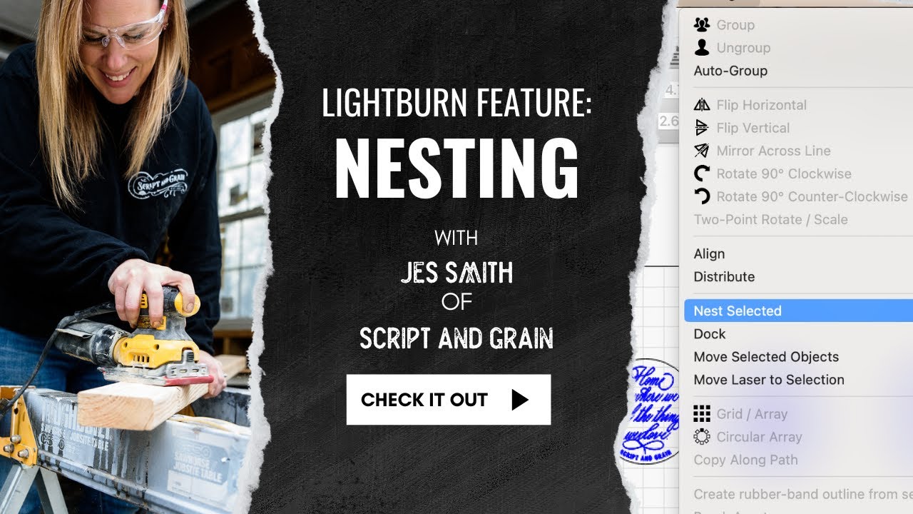 Lightburn Tricks for Laser Cutting and Engraving: Nest your pieces! - YouTube