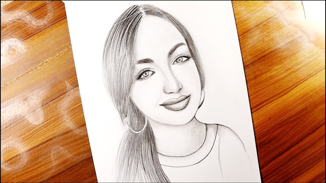 Beautiful girl drawing - Pencil sketch | Girl drawing tutorial | How to ...