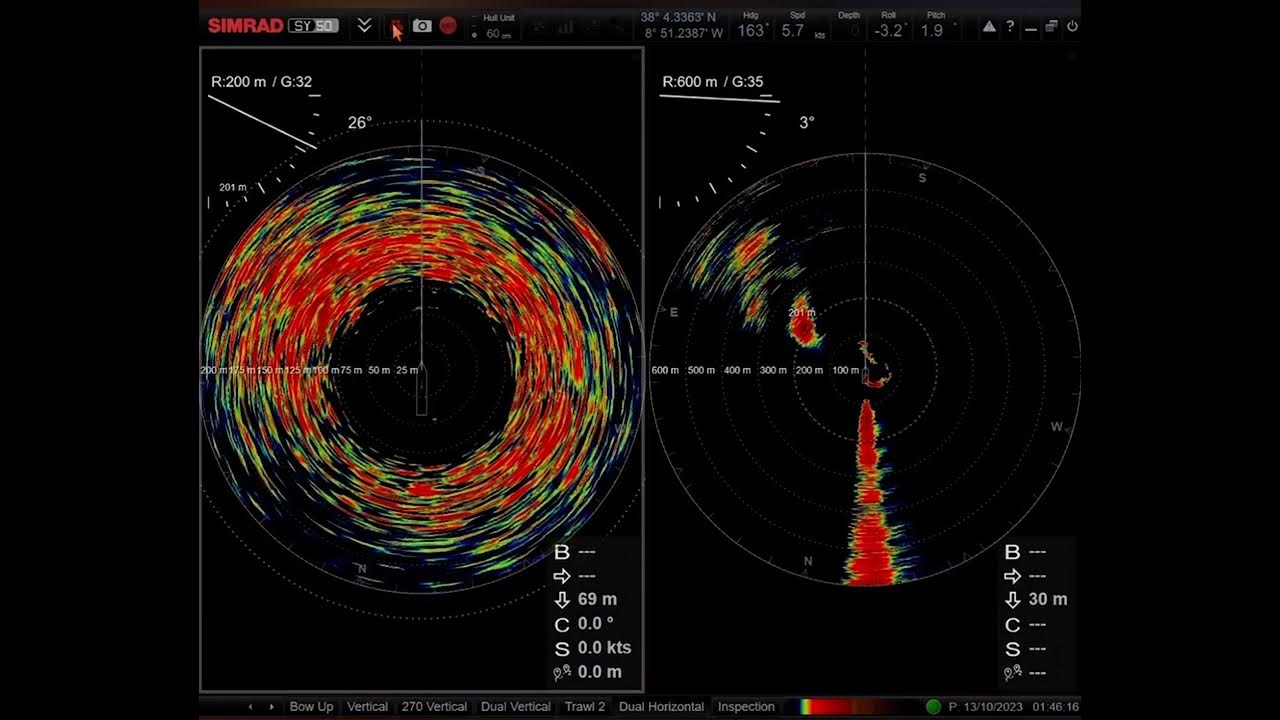 SIMRAD SY50 Dual Sonar threshold-5 - YouTube