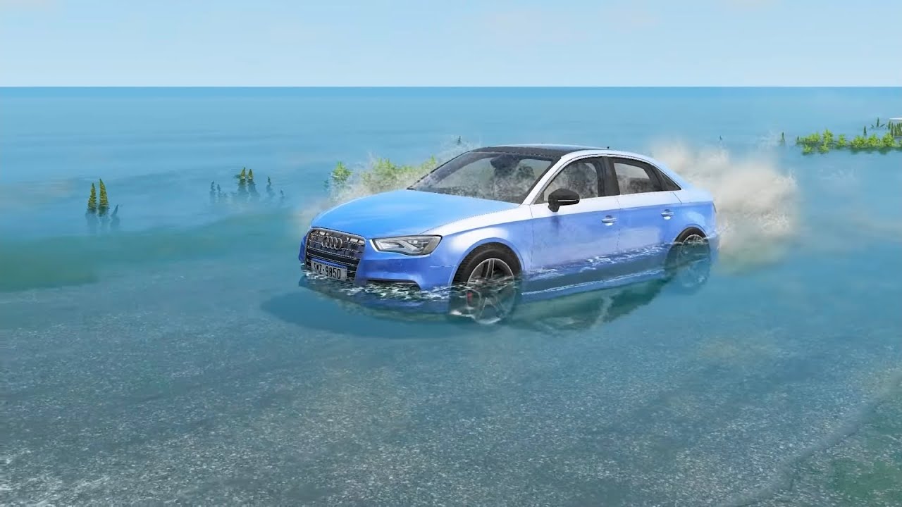 BeamNg Deep Water ,Cars vs Deep Water #7 —BeanNg cars drive, new beamNg ...
