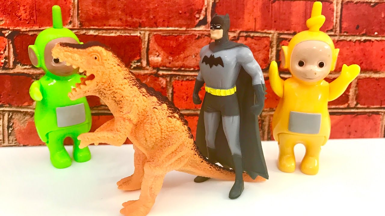 TELETUBBIES toys and BATMAN Batman saved Teletubbies from dinosaurs ...
