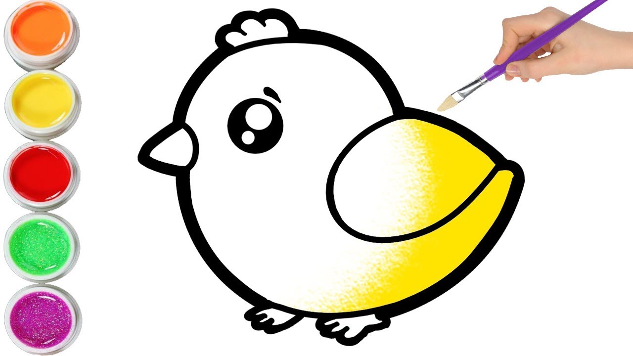 How To Draw a Cute Chick for Children | Bolalar uchun jo'ja rasm ...