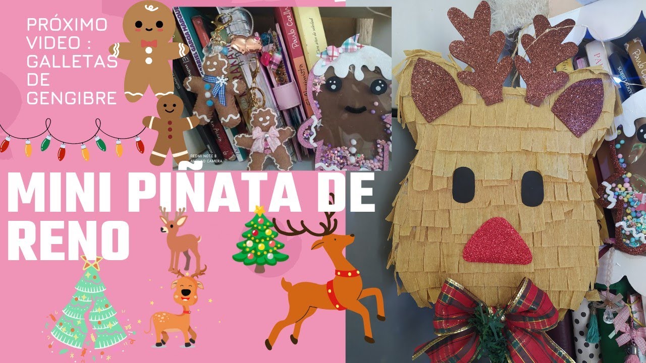 mini piñata de reno 🦌🎄. #minipiñatas #piñatasnavideñas #navidad # ...
