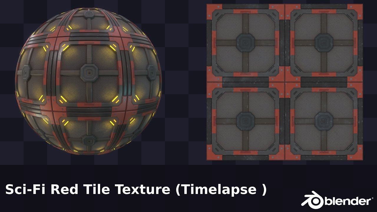 Sci-Fi Red Tile Texture (Timelapse ) - YouTube