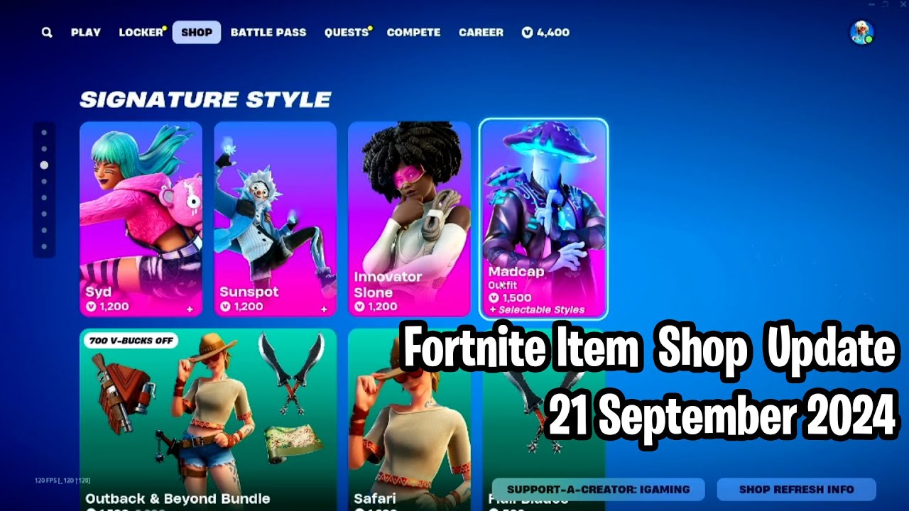 🔥 Fortnite Item Shop Update September 21, 2024! Syd, Innovator Slone ...