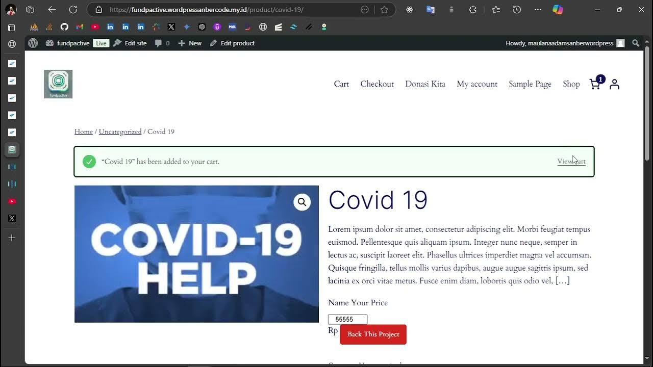 Final Project Wordpress Sanbercode Batch 62 : Web Donasi Fundpactive - YouTube