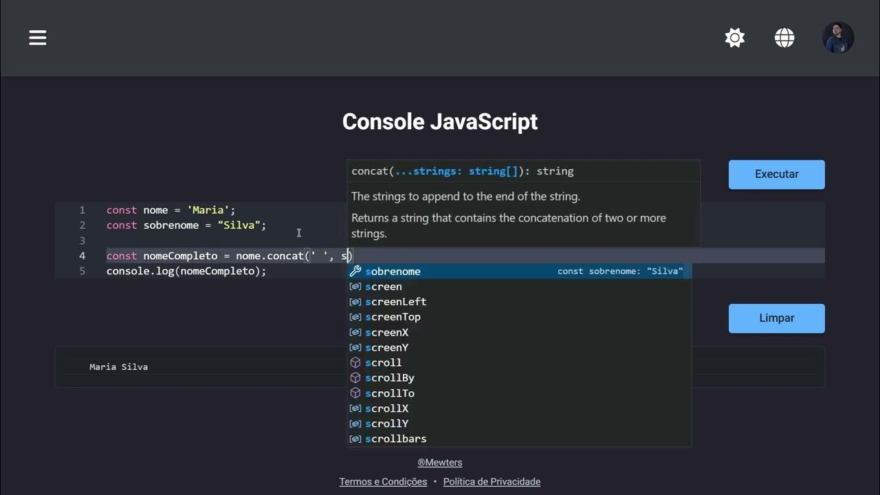 Curso JavaScript Intermediário - 01-01 - Concatenação - Combinando ...