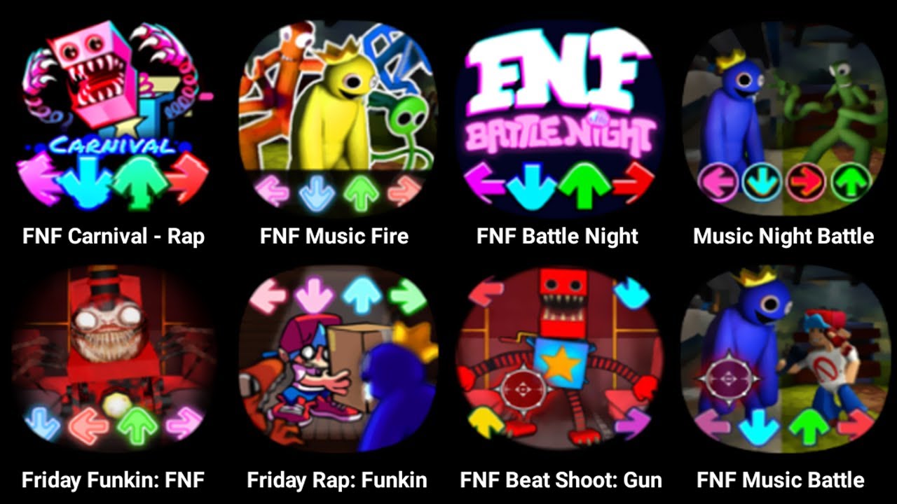 FNF Rainbow Friends, FNF Boxy Boo, FNF Sans, FNF Peek A Boo, FNF ...