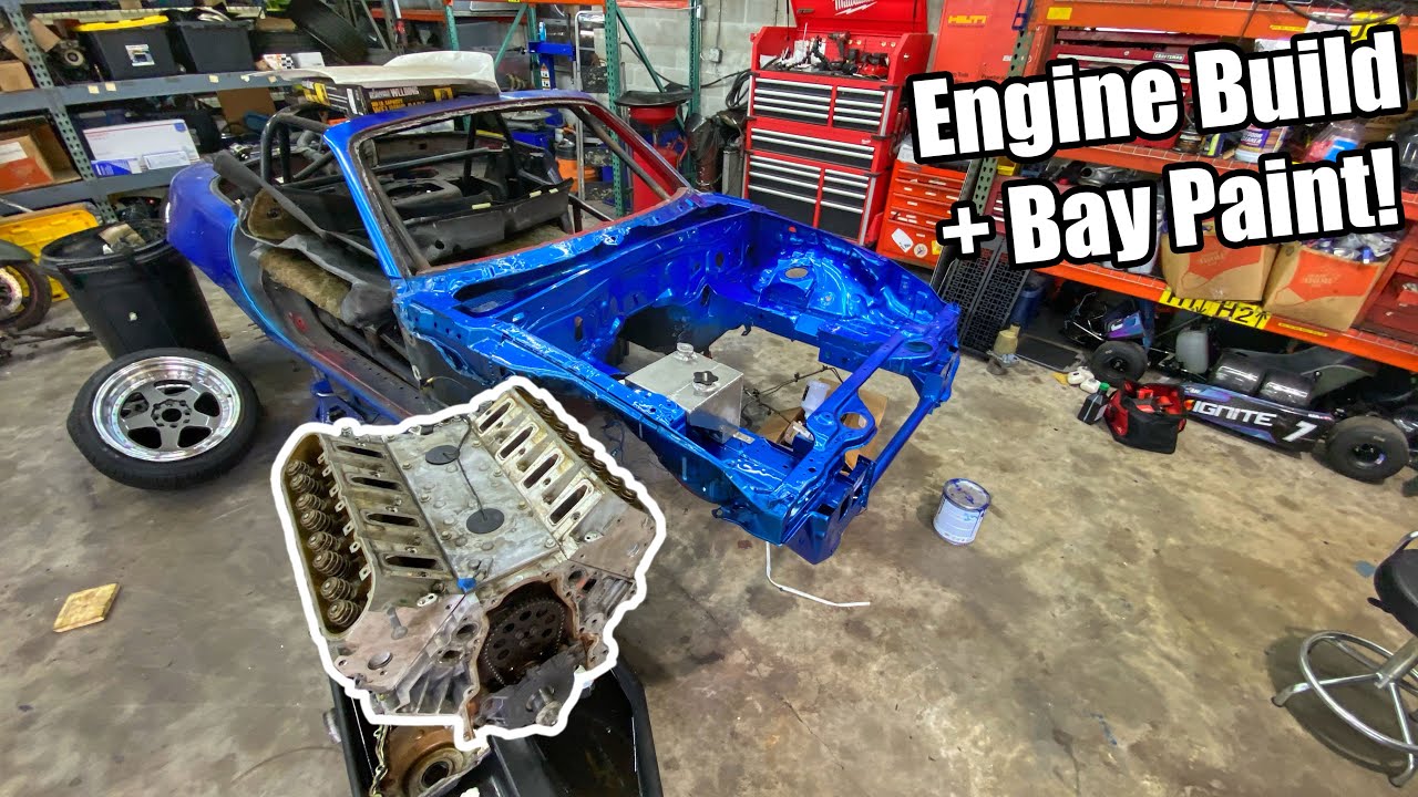 LS Miata Build Part 3! Engine Pull From Corvette, Engine Build and Bay Painting! - YouTube