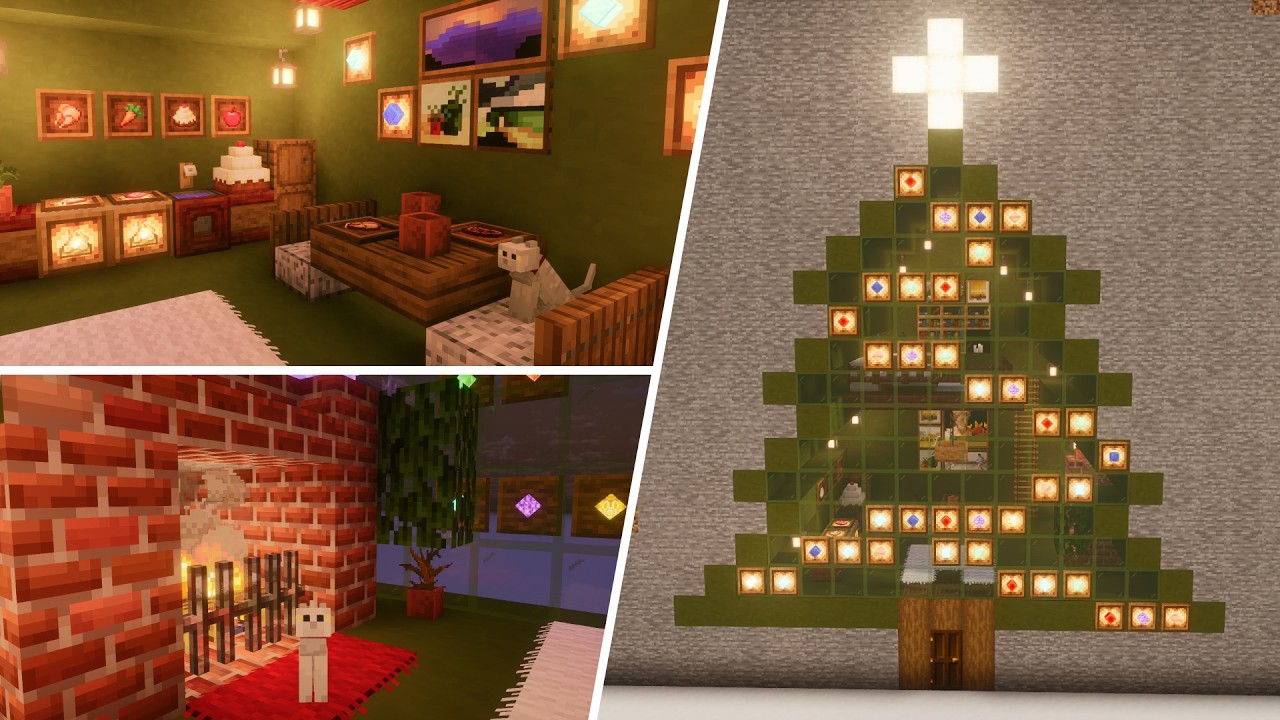 Minecraft House Tutorial | Huge Christmas Tree In Mountain🎄 - YouTube