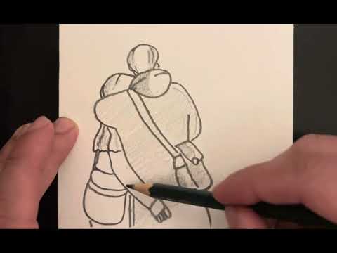 Sarılan Sevgililer Nasıl Çizilir | Sarılan Sevgili Çizimleri