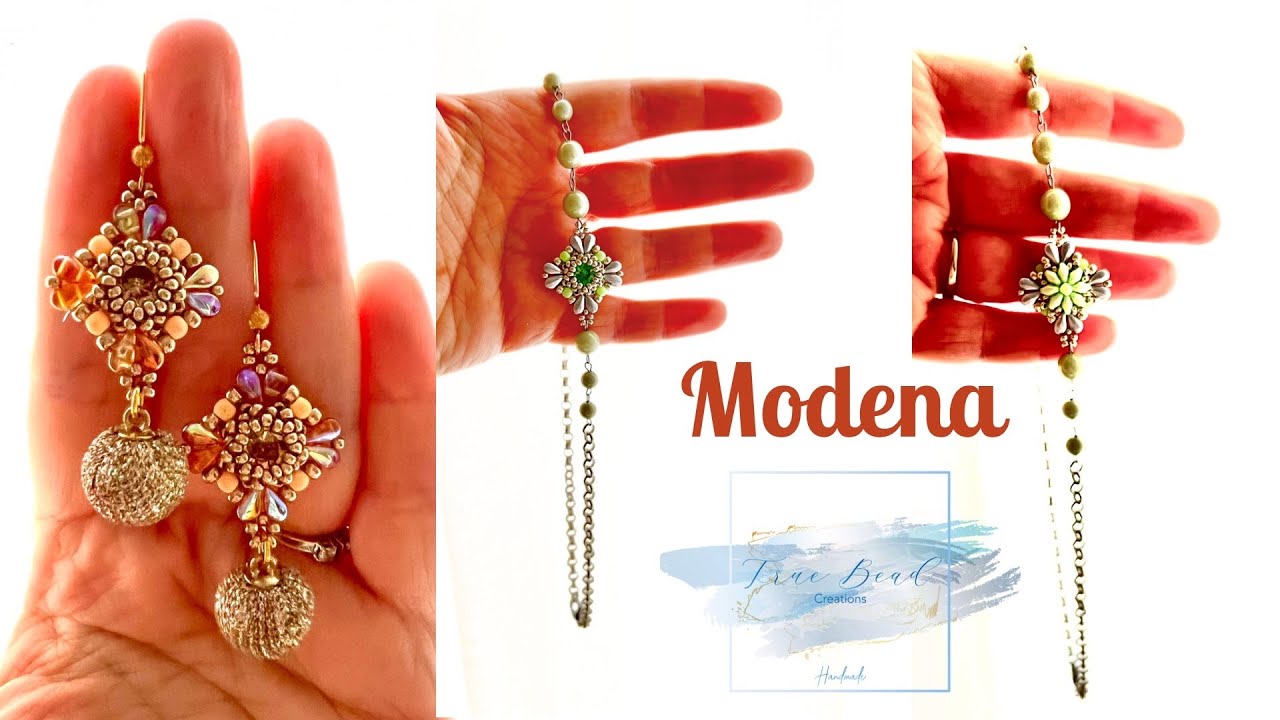33. DIY TUTORIAL MODULO “MODENA” (SUPER VERSATILE!) - con chaton 8mm, perle da 3mm, dropduo e ...