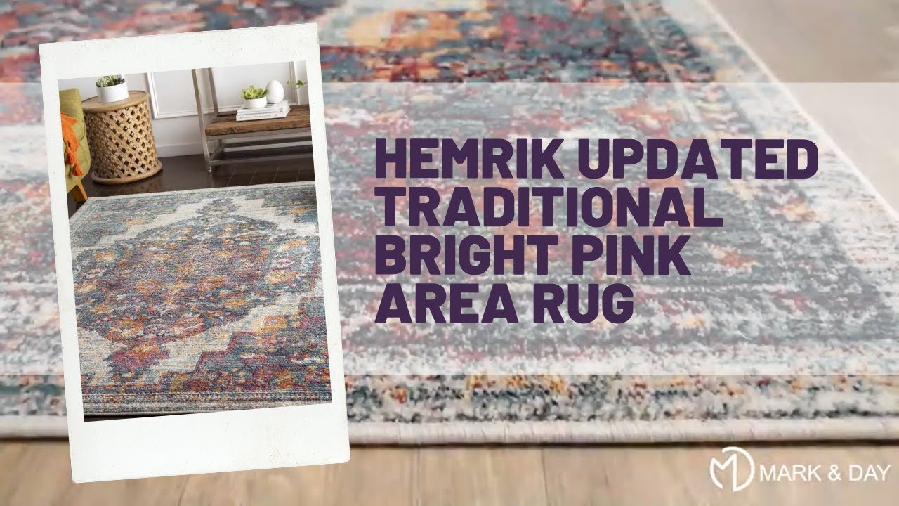 Hemrik Updated Traditional Bright Pink Area Rug - YouTube