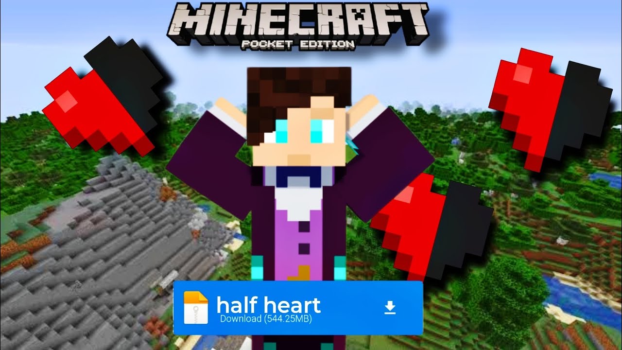 half heart mod Minecraft pe 1.20+ || half heart addon mcpe || Minecraft but half heart mod - YouTube