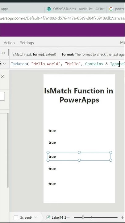 Ismatch Function In Powerapps Shorts 72 Youtube