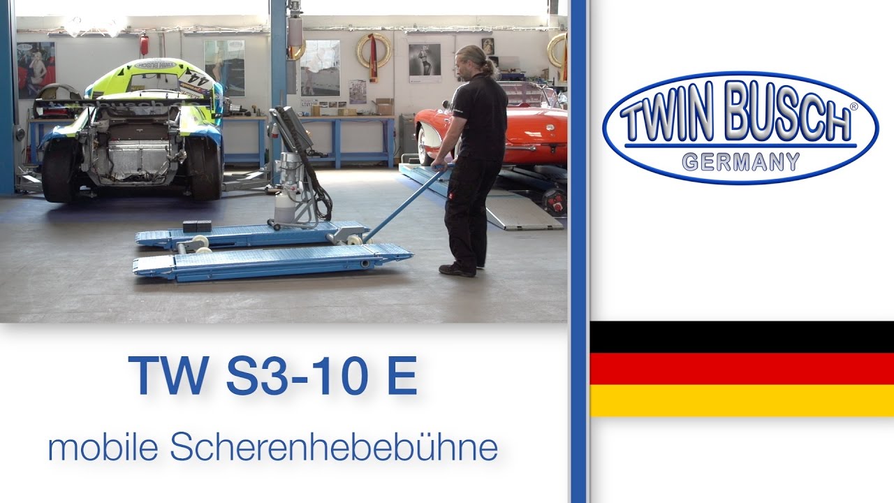 TW S3-10 E : Die Mobile Scherenhebebühne von TWIN BUSCH® - YouTube