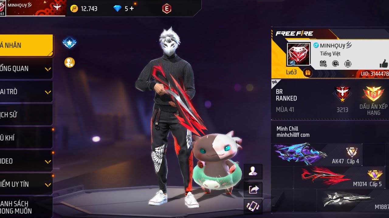 Ac Free Fire “MINHQUY” Sở Hữa M1014 Huyết Hoả Và Ak Rồng Xanh Lv6 Nhiều ...