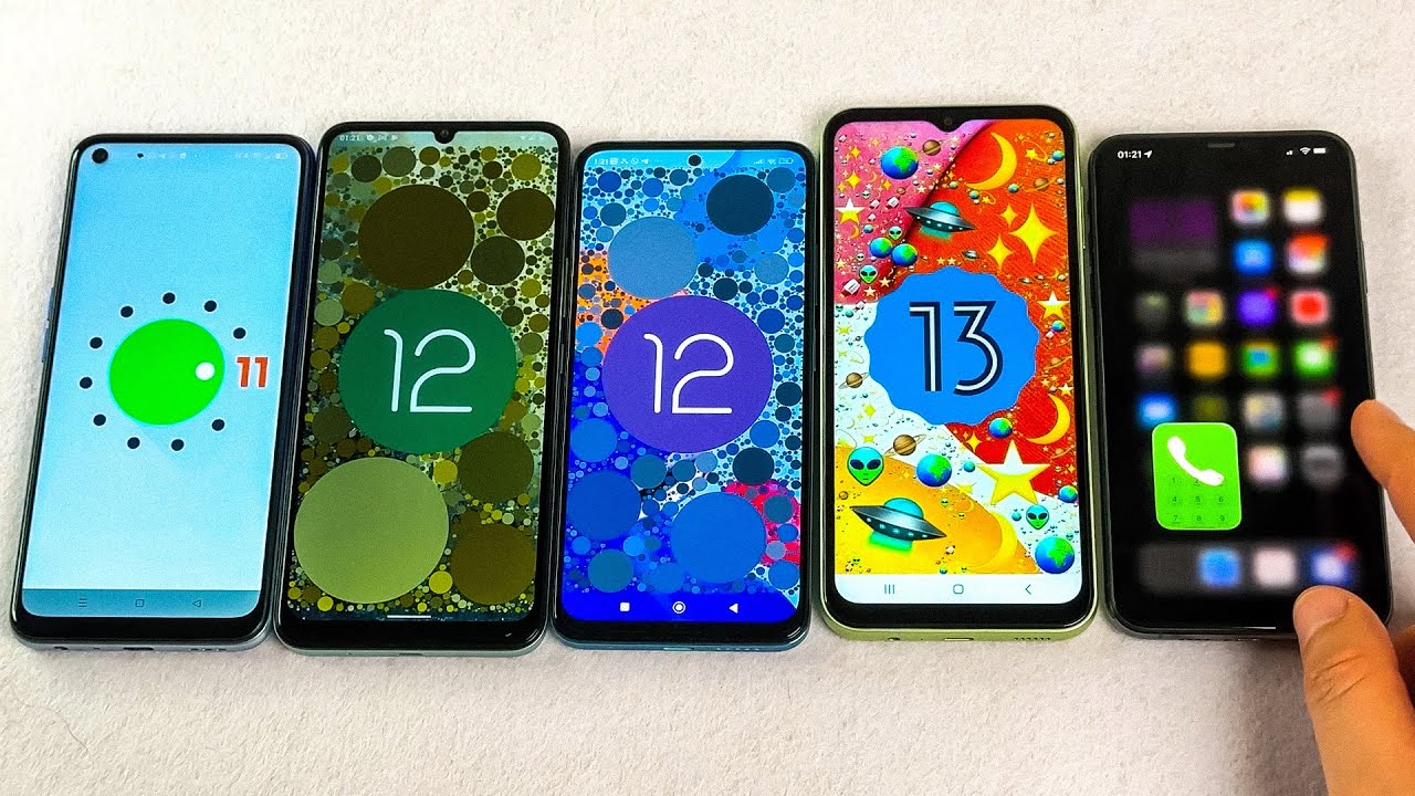 Nokia G31 + Samsung A14 + Xiaomi RN 11 + OPPO A54 + iPhone PM 11 Voice ...