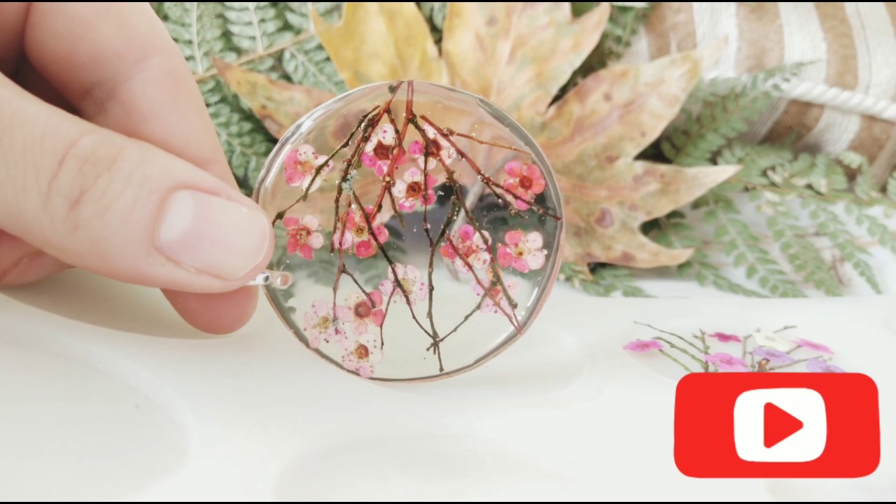 Blooming blossom tree resin jewelry - YouTube