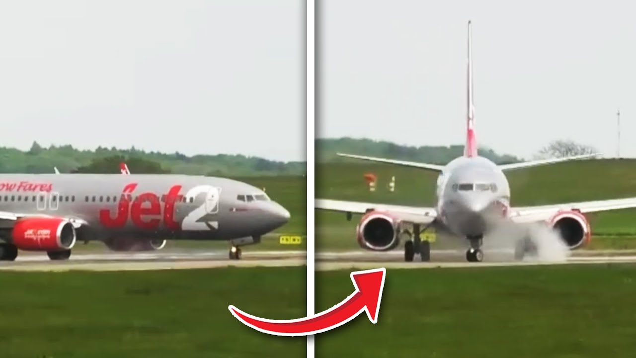 Plane Tire Explodes on Runway - YouTube