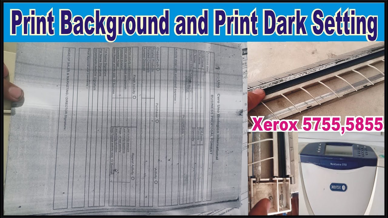 How To Solve Print Background and Print Dark Setting in Xerox 5755/5855 ...