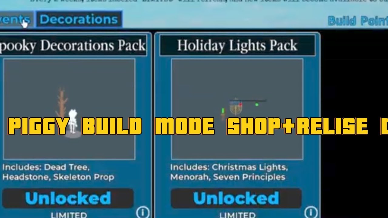 PIGGY BUILD MODE SHOP + MORE ! - YouTube