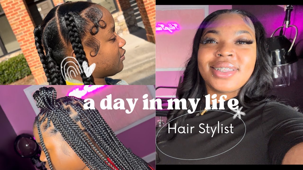 Vlog of a Braider ATL | Day in the life #braids #howto #knotlessbraids ...