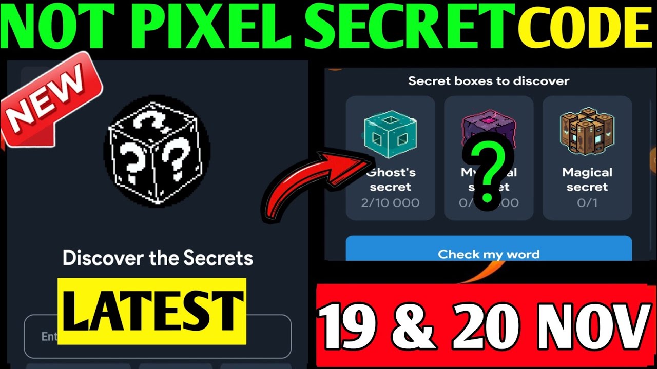 19 November Not Pixel Airdrop Secret Code Today | NotPixel Secrets Code | Mythical Secret Code ...