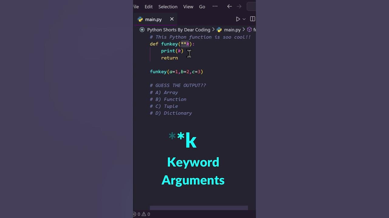 Python **KWARGS?? #python #coding #programming - YouTube