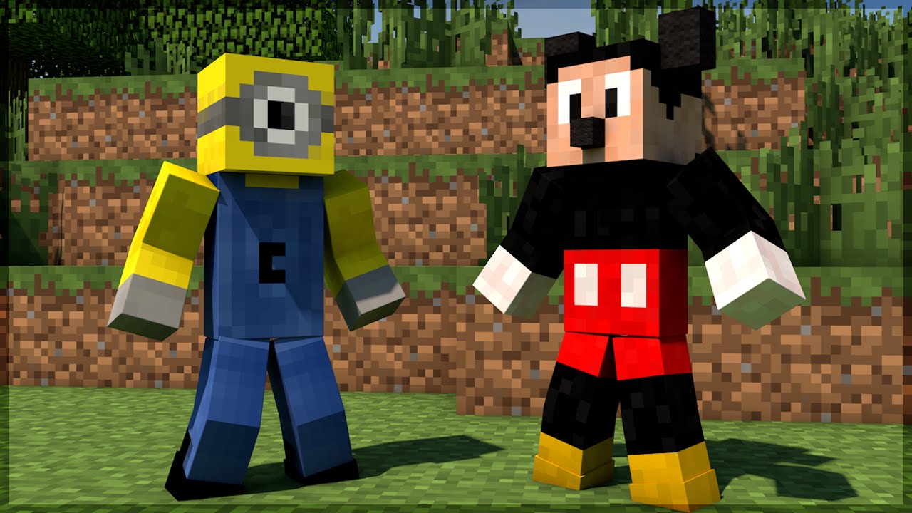 Minecraft: É MICKEY OU MINION?! (BUILD BATTLE) - YouTube