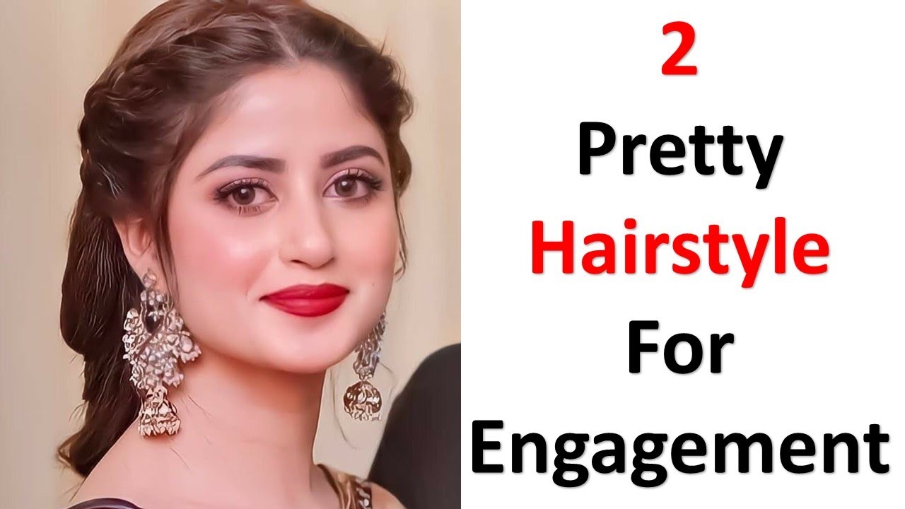 2 pretty open hairstyle for engagement | hairstyle for wedding function ...