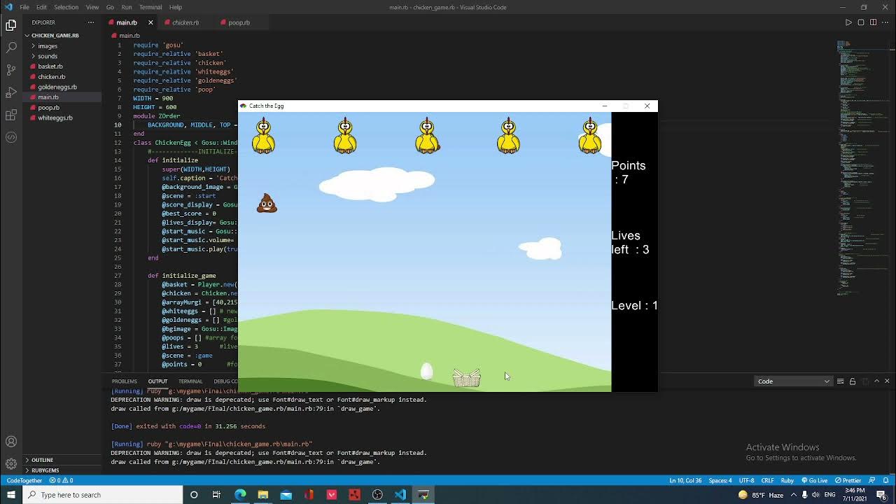Catch the Egg - COS10009- Custom program Video - YouTube