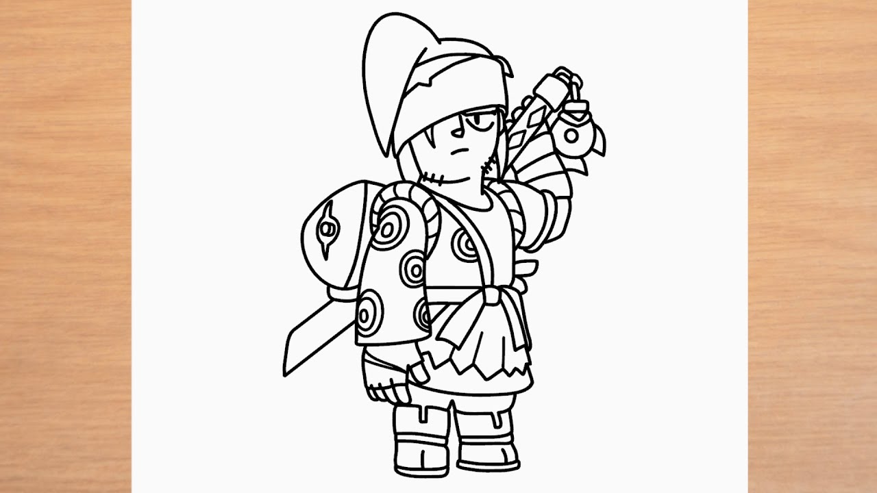 How to draw Kenji Brawl Stars new legendary - YouTube