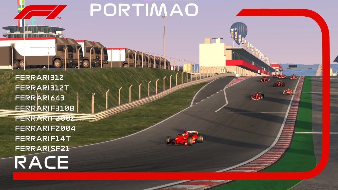 Ferrari 312 vs 312T vs 643 vs F310B vs F2002 vs F2004 vs F14T vs SF21 | Algarve | Assetto Corsa ...