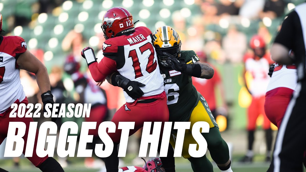 The BIGGEST Hits of The 2022 CFL Season | Edmonton Elks - YouTube