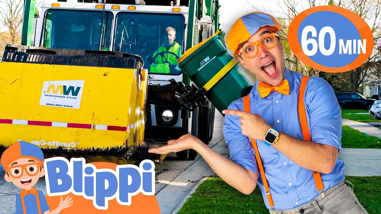 Blippi Explores Garbage Trucks, Excavators and More! | Vehicles For ...