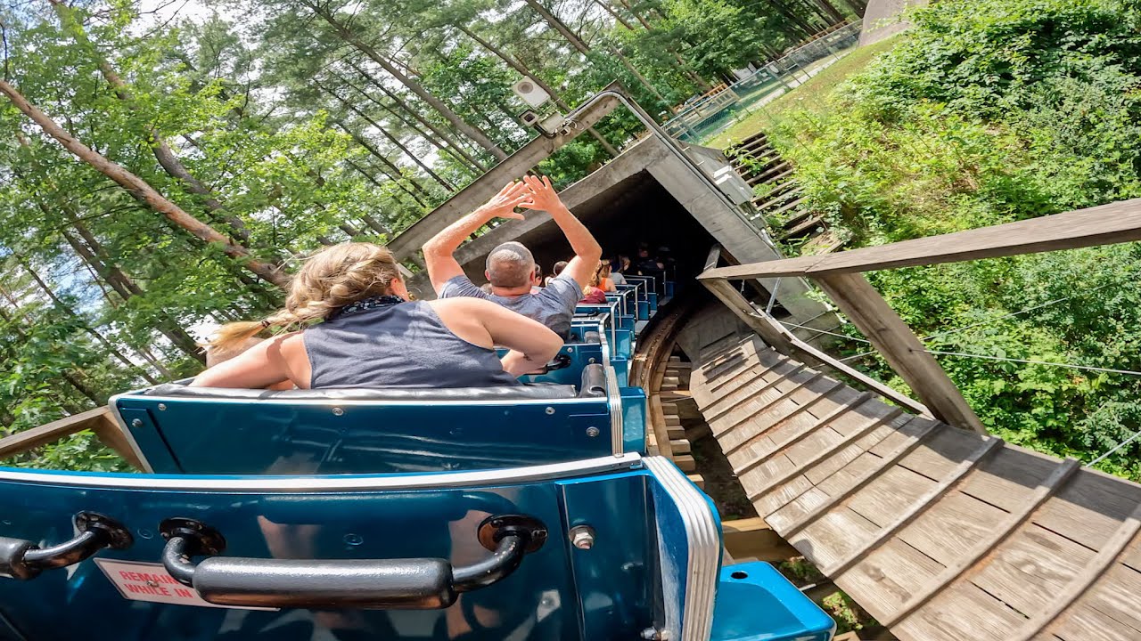 BACK ROW Twister POV - Knoebels Wooden Roller Coaster - YouTube