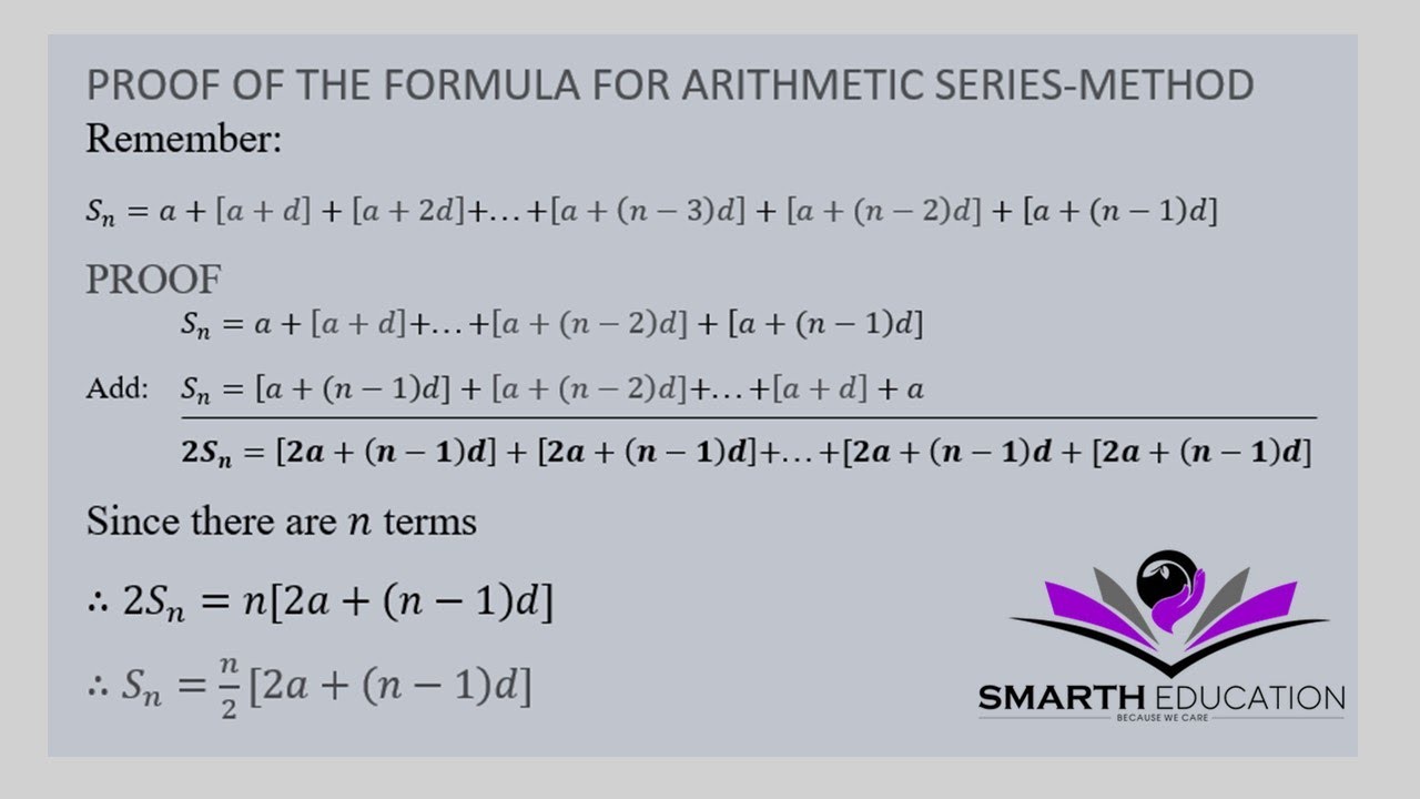 Derivation of the Arithmetic Series Formula - YouTube