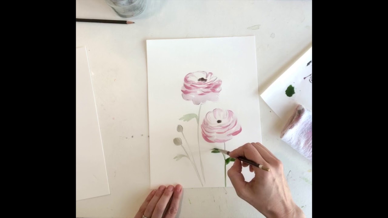 Painting How To: A Ranunculus Flower - YouTube