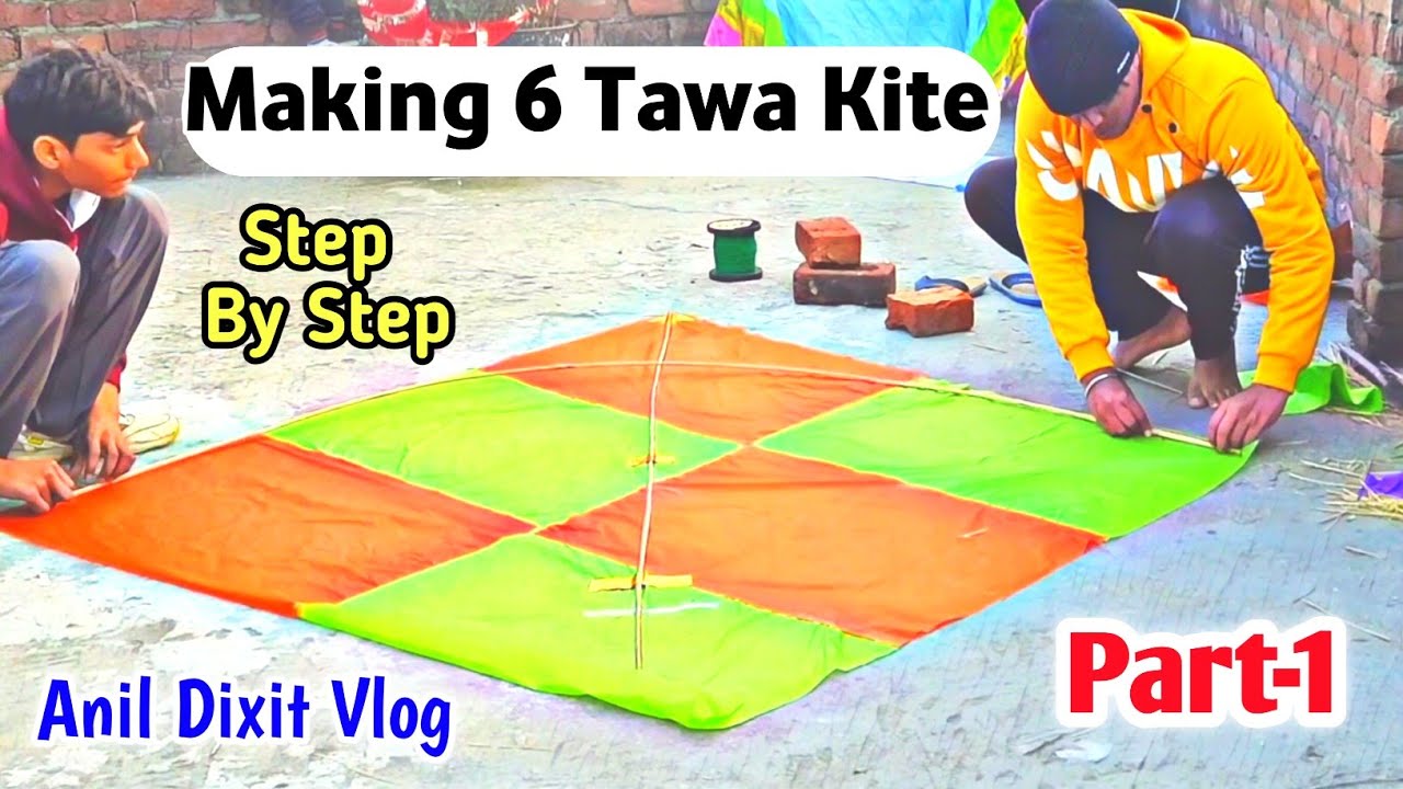 Biggest kite making at home 🪁 6 feet kite making tutorial step By step ...