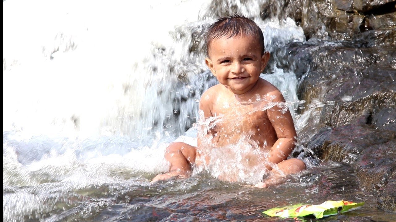 Little Kids Playing Waterfalls | Funny Kids Play Wath Water - YouTube
