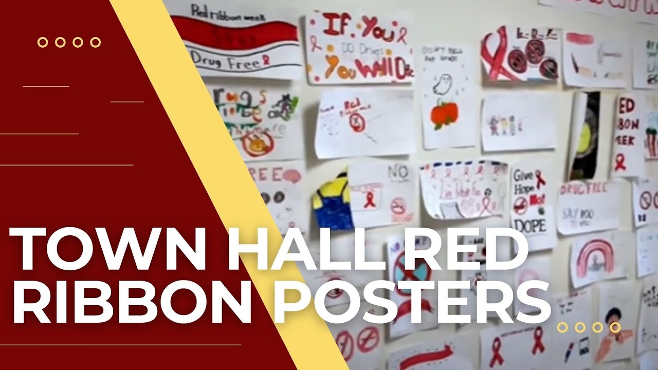 Red Ribbon Posters in Wallingford Town Hall - YouTube