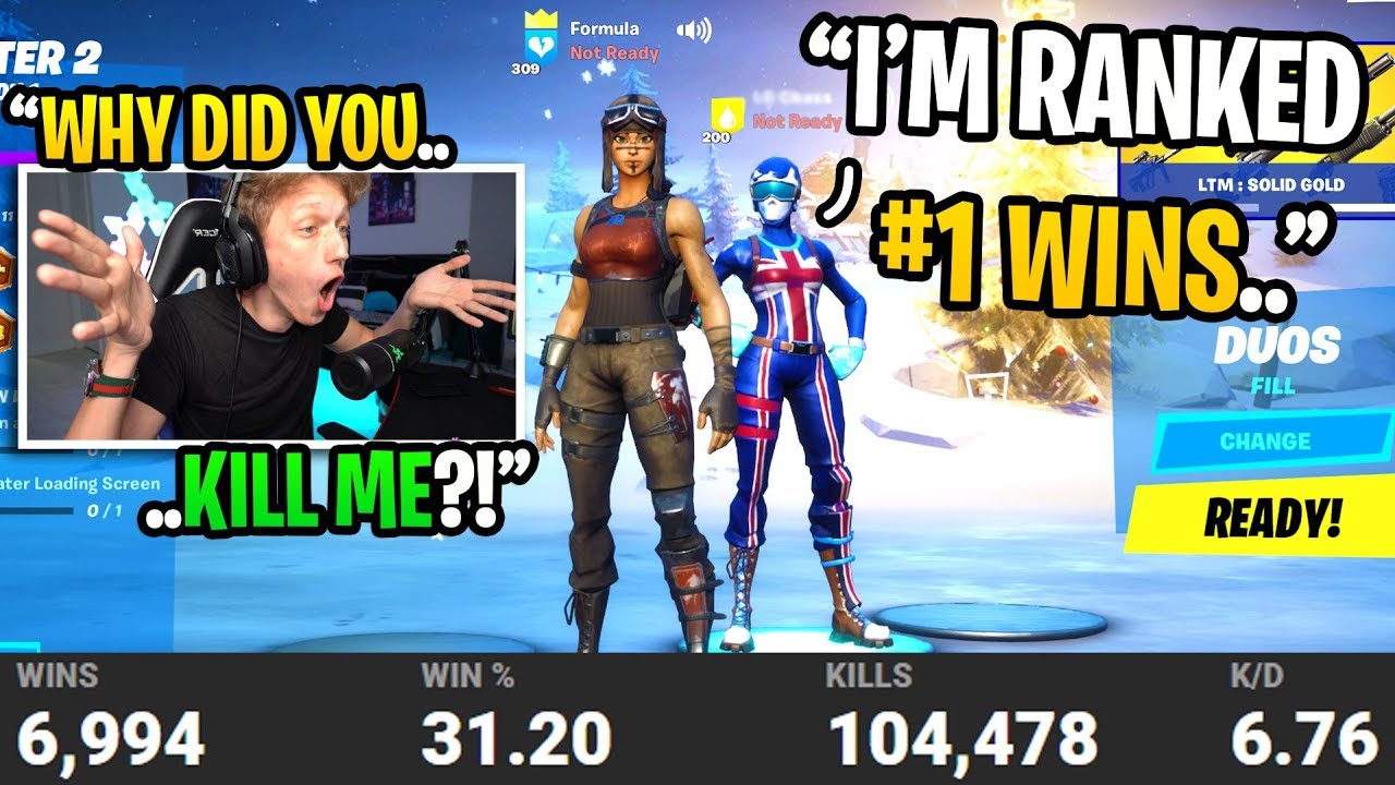 I died to the player with the MOST WINS in Fortnite then added him ...