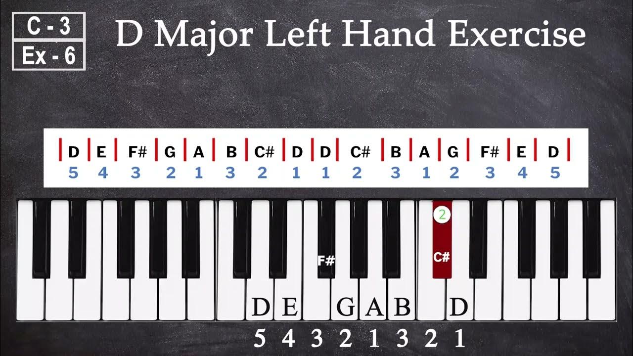 Lesson 3 Exercise 6 LH | D Major | Keyboard Class | Lesson 3 Scales ...