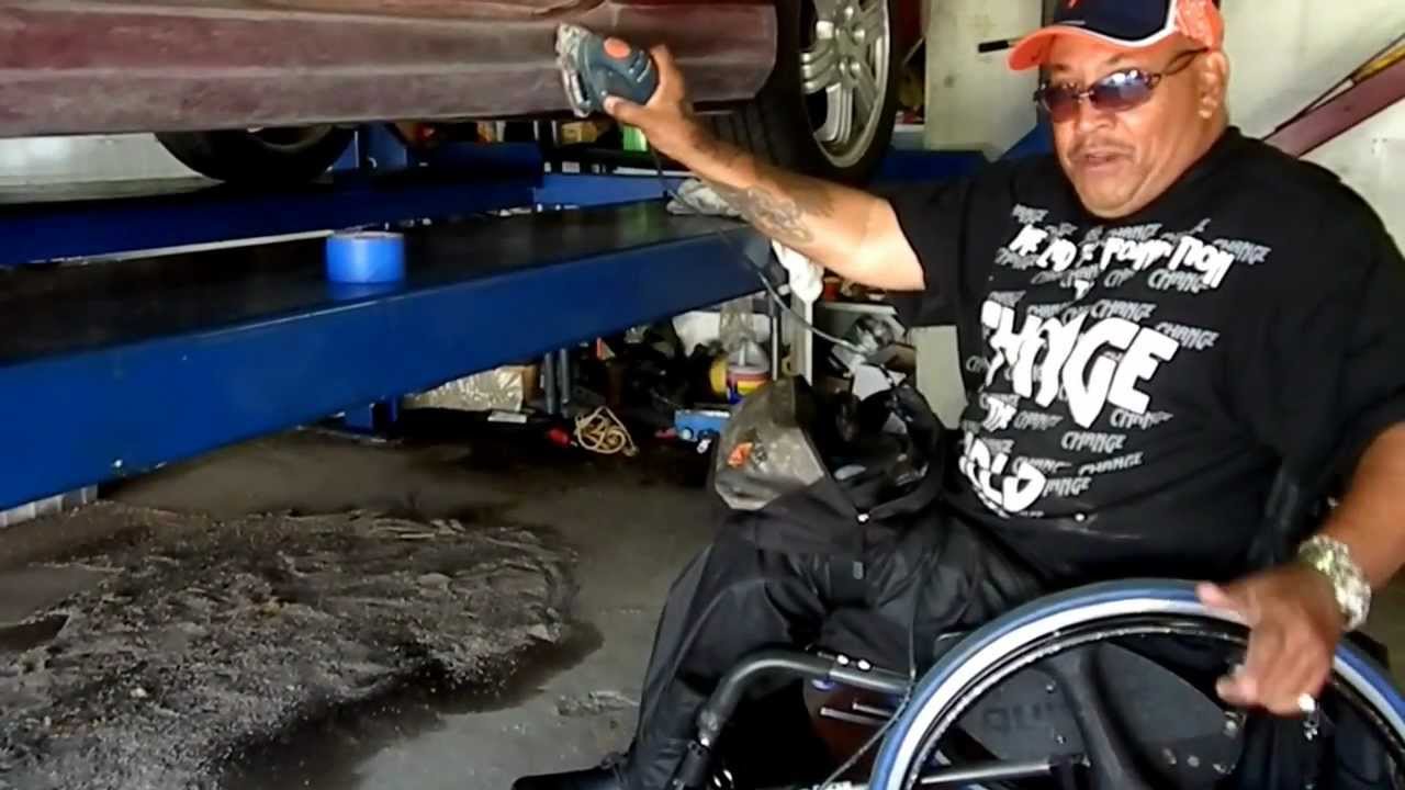 Leaping Larry working on his car - YouTube