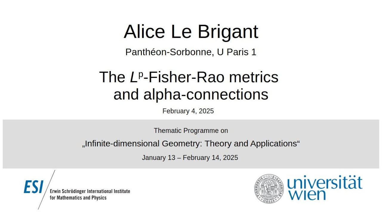 Alice Le Brigant - The Lp-Fisher-Rao metrics and alpha-connections ...