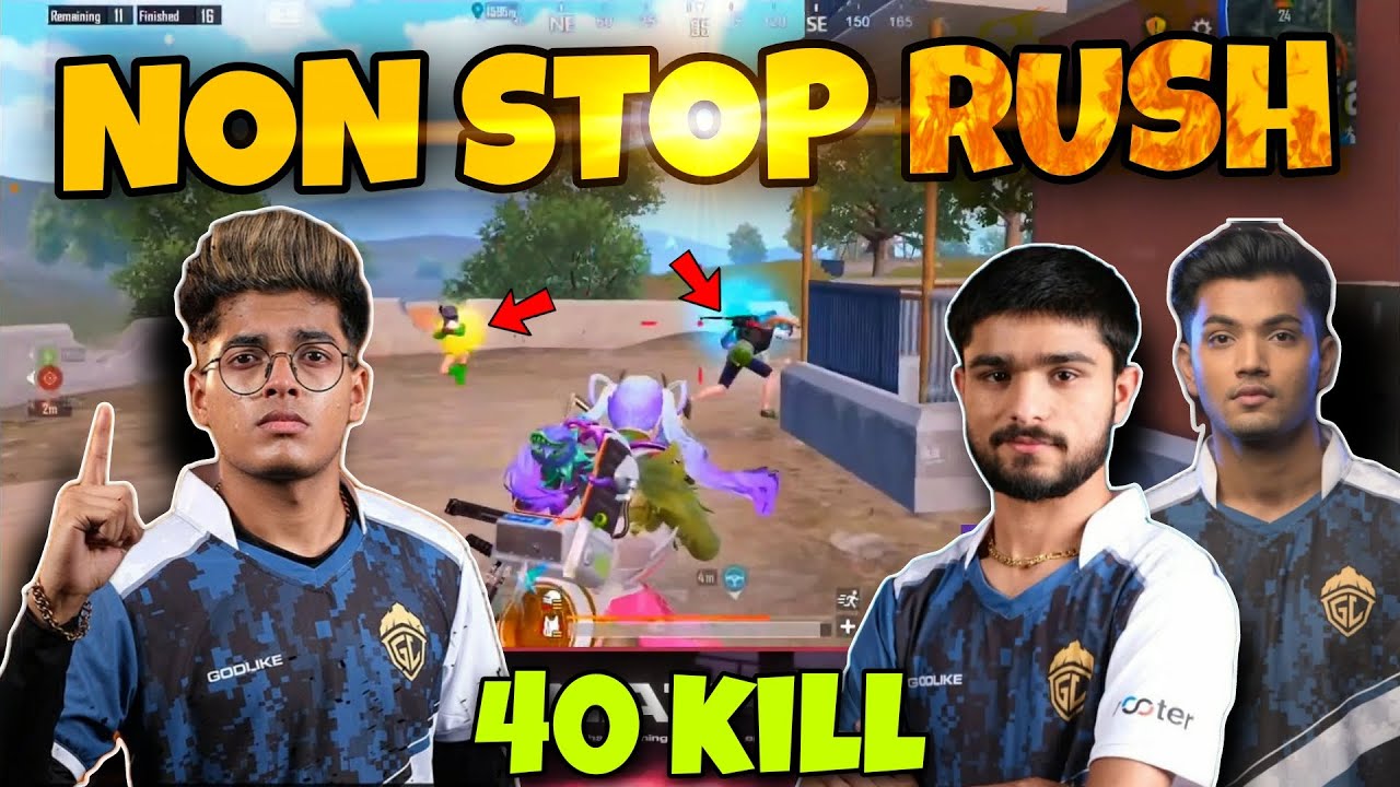NON-STOP RUSH GAMEPLAY | JONATHAN | LOLZZZ | KIKI | RANDOM | ONLY RUSH🔥 | 40 KILLS | BGMI | MN ...