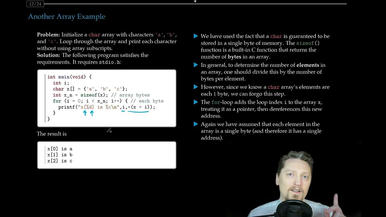 1.10 C Characters, Pointers, Strings, Floats, and Functions - YouTube