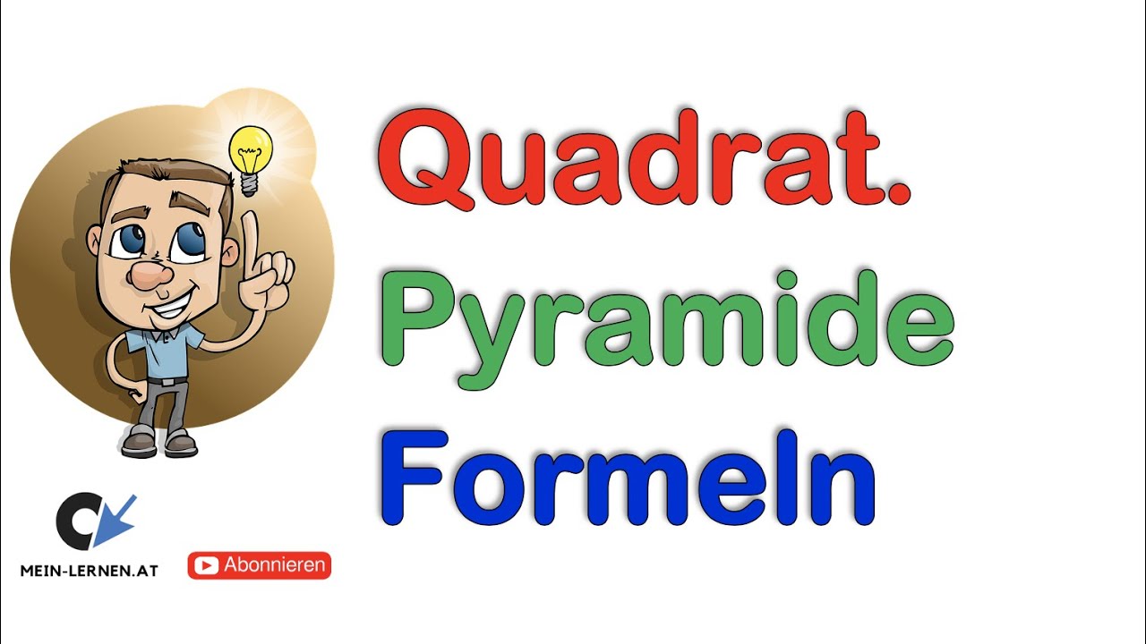 Pyramide mit quadratischer Grundfläche Formelsammlung - YouTube