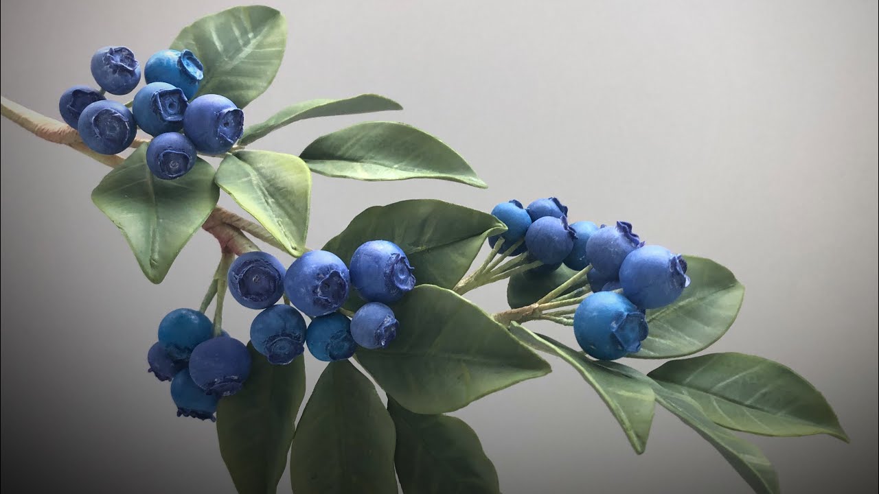 Gum paste Blueberries Tutorials - YouTube